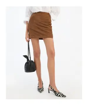 ROTATE BY BIRGER CHRISTENSEN Suede Mini Skirt - Brown