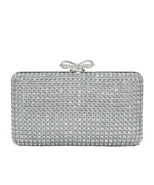 SELF-PORTRAIT Crystal Embellished Clutch Bag - Blue