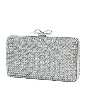 SELF-PORTRAIT Crystal Embellished Clutch Bag - Blue