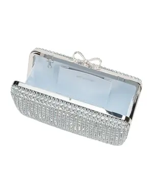 SELF-PORTRAIT Crystal Embellished Clutch Bag - Blue