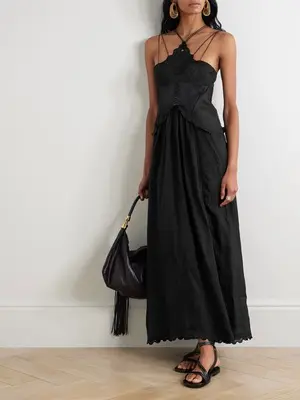 Isabel Marant Étoile Lindy Lace-trimmed Embroidered Maxi Dress