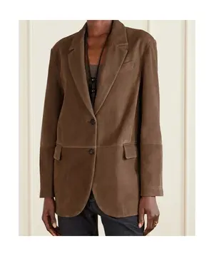 Brunello Cucinelli Suede Blazer - Brown