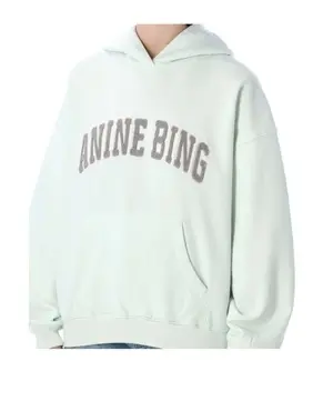 ANINE BING Harvey Logo Hoodie - Spring Mint