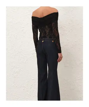 Zimmermann Rebellion Draped Bodysuit - Black
