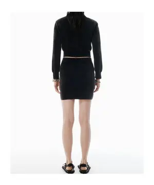 Alexander Wang Chenille Knitted Mini Skirt - Black