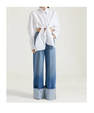 Givenchy Wide-leg Cuffed Jeans - Medium Blue