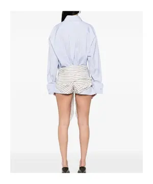 Attico Striped Mini Shirt Dress - Blue