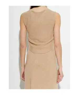 Cult Gaia High-neck Knit Vest - Beige