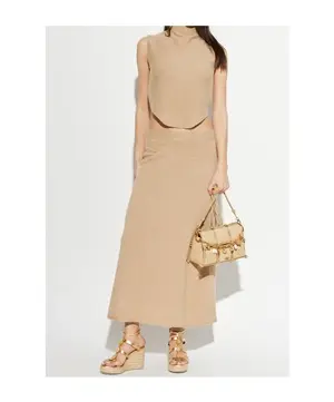 Cult Gaia High-neck Knit Vest - Beige