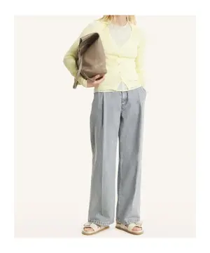 Maison Kitsuné Button-up Ribbed Cardigan With Collared Neck - Light Yellow