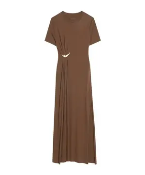 Zadig&Voltaire Short Sleeve Maxi Dress With Wing Embellishment