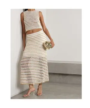 Zimmermann Striped Crochet Midi Skirt