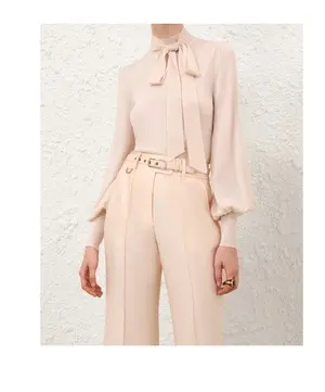 Zimmermann Pussy-bow Necktie Detailed Knitted Top