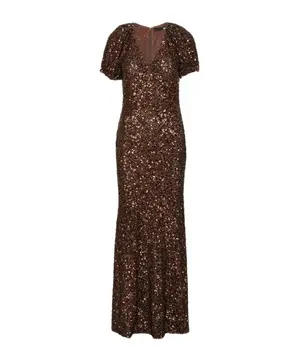 ROTATE BY BIRGER CHRISTENSEN Sequined V-neck Maxi Dress