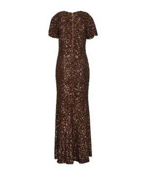 ROTATE BY BIRGER CHRISTENSEN Sequined V-neck Maxi Dress