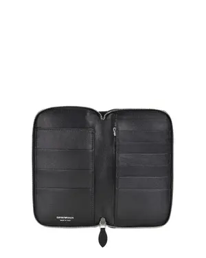 Emporio Armani Logo Detail Zip Around Wallet