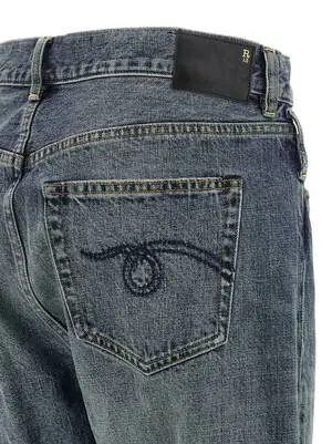 R13 Distressed Crossover Jeans - Blue