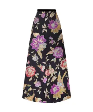 Valentino Garavani Floral Pattern Midi Skirt