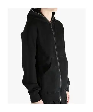 Rick Owens Full Zip Hooded Sweatshirt - Black