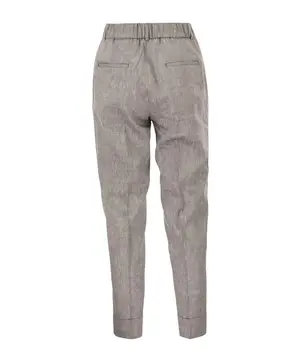 Peserico Straight-leg Cuffed Pants - Gray
