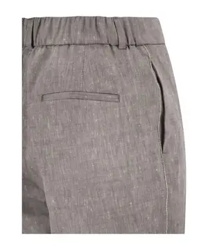Peserico Straight-leg Cuffed Pants - Gray