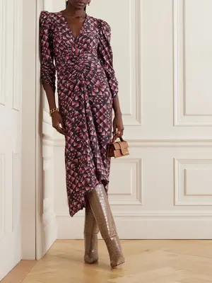 Isabel Marant Étoile Geometric Print Puff Sleeve Dress