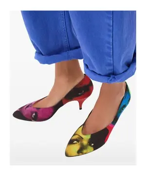 Versace Tina Printed Pointed Toe Pumps - Multi-color