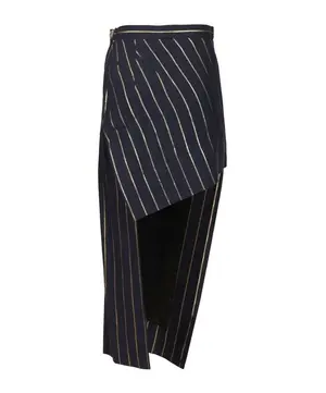 VIVIENNE WESTWOOD Infinity Asymmetric Midi Skirt With Striped Pattern And Irregular Hem