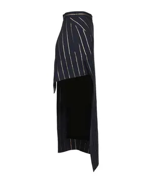 VIVIENNE WESTWOOD Infinity Asymmetric Midi Skirt With Striped Pattern And Irregular Hem