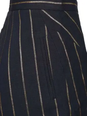 VIVIENNE WESTWOOD Infinity Asymmetric Midi Skirt With Striped Pattern And Irregular Hem