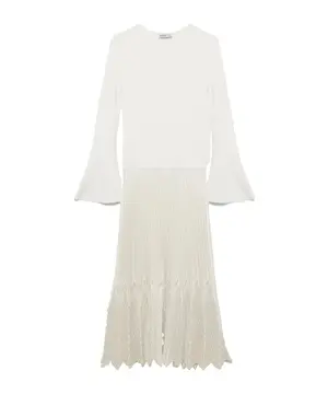 Ivory Pleated Dresses