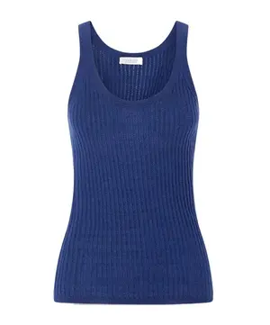 Gabriela Hearst Gabriela Hearst Nevin Ribbed Pointelle-Knit Cashmere And Silk-Blend Tank Navy
