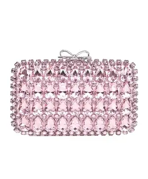 SELF-PORTRAIT Bow Embellished Clutch Bag - Pink