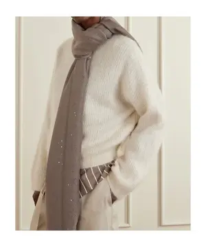 Brunello Cucinelli Sequined Scarf - Gray