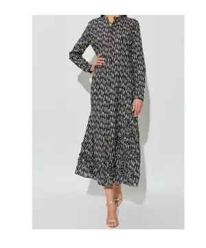 Ulla Johnson Laurentine Ruffled Print Midi Dress - Black