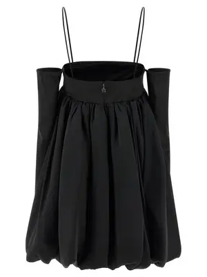 ROTATE BY BIRGER CHRISTENSEN Bubble Midi Dress With Detachable Sleeves