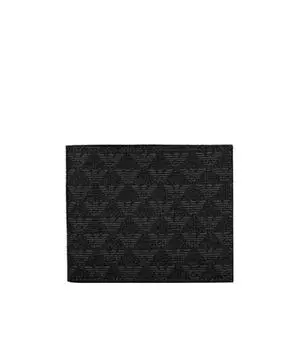 Emporio Armani Logo Details Wallet - Black