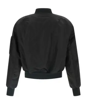 ENTIRE STUDIOS Cropped Broad Bomber Jacket - Black
