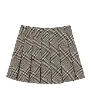 SELF-PORTRAIT Pleated Plaid Skirt