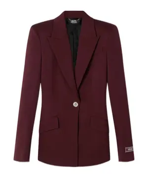 Versace Single-breasted Blazer With Peak Lapel - Brown