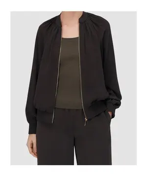 JOSEPH Zip Bomber Jacket - Cocoa