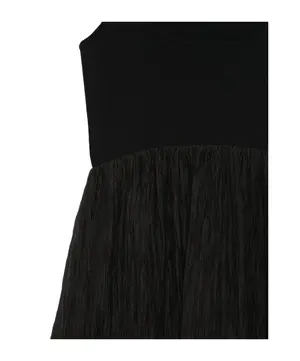 Seventy Ribbed Bodice Sleeveless Dress With Textured Skirt