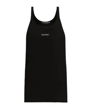 Dolce & Gabbana Dolce Gabbana Fitted Logo Ribbed Tank Top