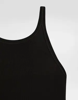 Dolce & Gabbana Dolce Gabbana Fitted Logo Ribbed Tank Top