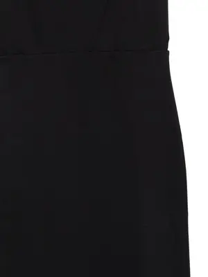 Soeur Sleeveless High Collar Draped Dress With Back Slit - Black