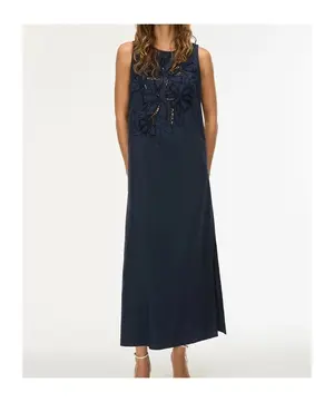 IBLUES Sleeveless Maxi Dress With Floral Applique