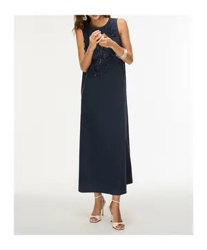 IBLUES Sleeveless Maxi Dress With Floral Applique