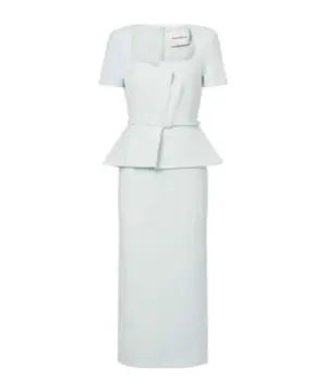 Roland Mouret Wool And Silk Blend Peplum Midi Dress