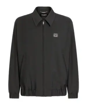 Dolce & Gabbana Logo Tag Zipped Jacket - Grey