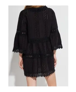Melissa Odabash Lace V-neck Bell Sleeve Mini Dress